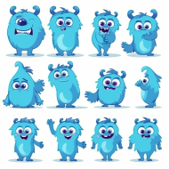Blue Monster Cartoon Sheet - Photo #395 - Premium AI Art - AI Generated ...