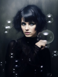 Bubble Goth Woman - Photo #815 - Premium AI Art - AI Generated Stock Photos